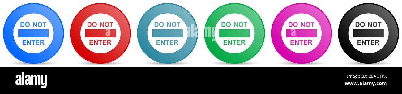 Do not enter, access, entry vector icons, set of circle gradient ...