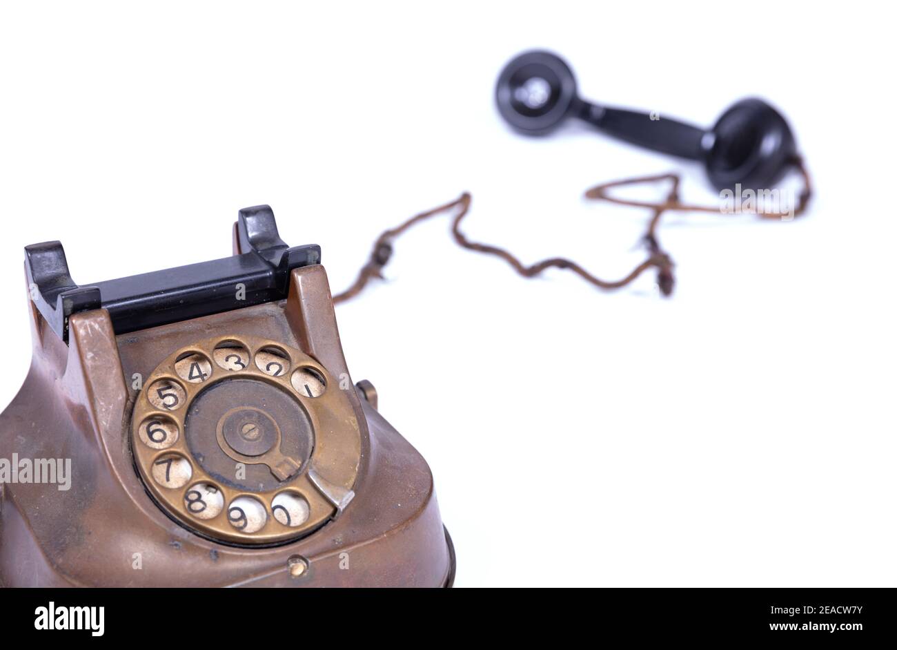 Old retro vintage rotary phone, isolated on white Stock Photo - Alamy