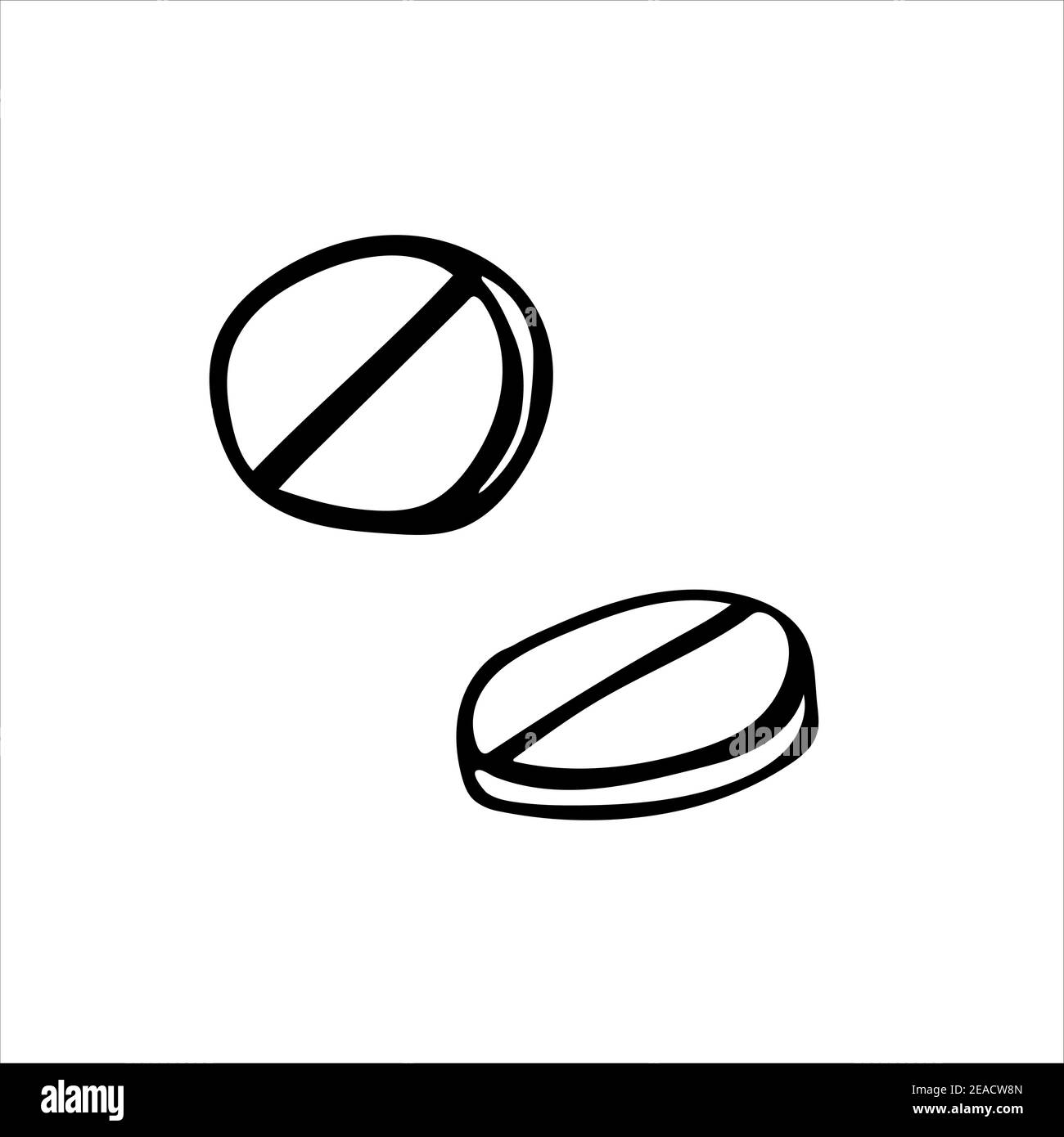 White pill in hand Stock Vector Images - Alamy