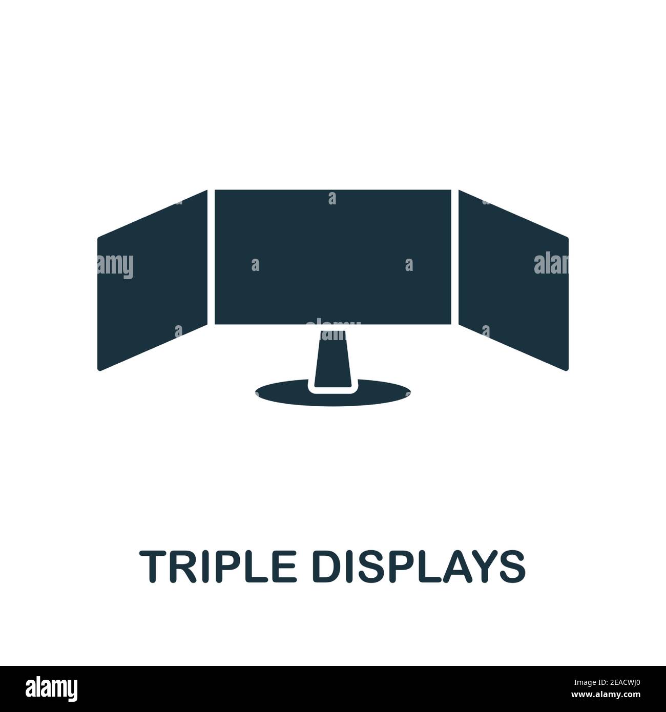 Triple Displays icon. Simple element from technology collection. Filled ...