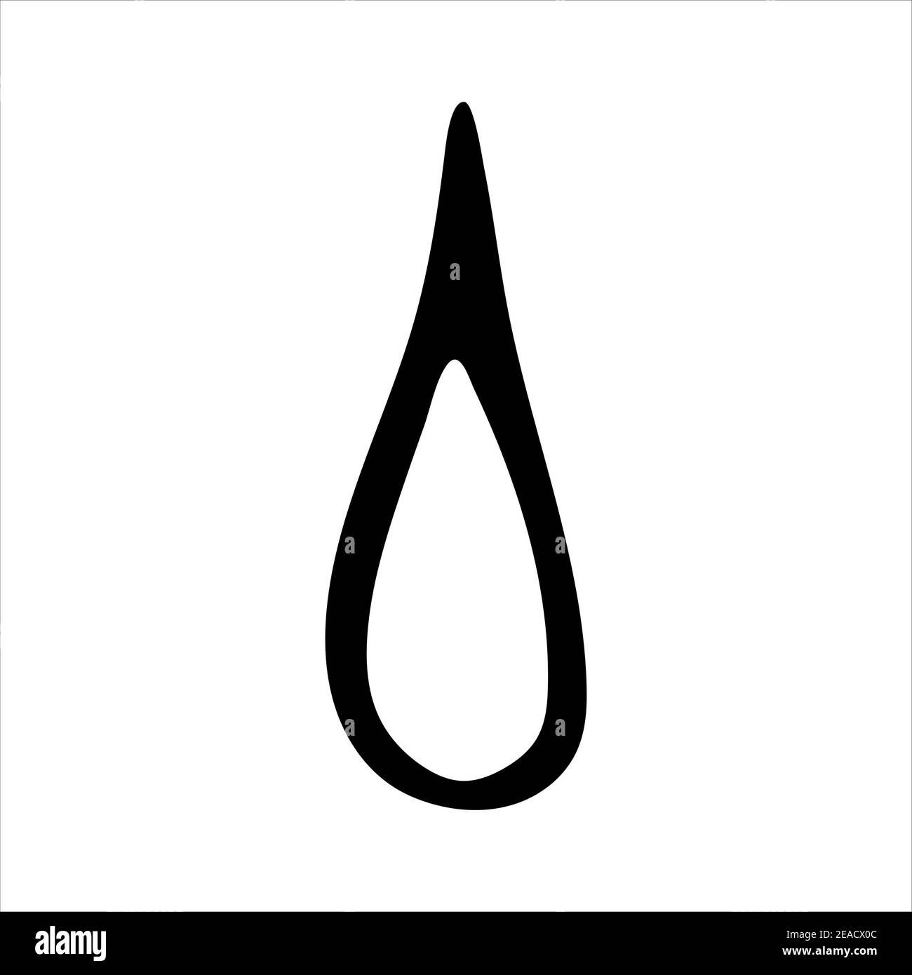 Drop, isolated simple hand drawn vector illustration in black and white ...