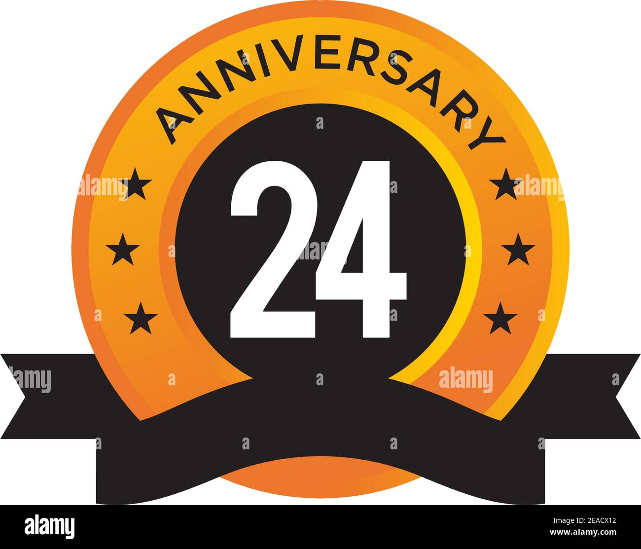 24th year celebrating anniversary logo design template Stock Vector ...