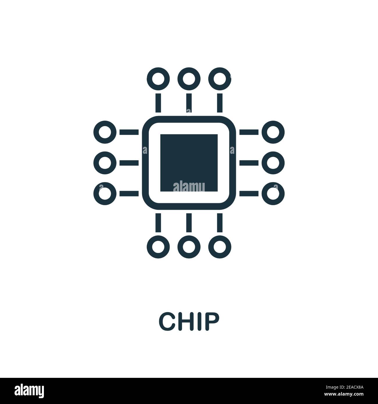 Chip icon. Simple element from technology collection. Filled monochrome ...