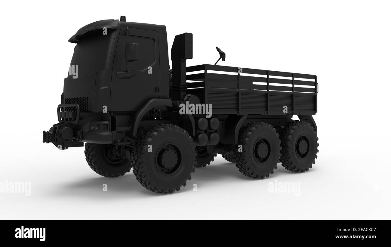 3D rendering of an army truck millitary vehicle logistics lorry ...