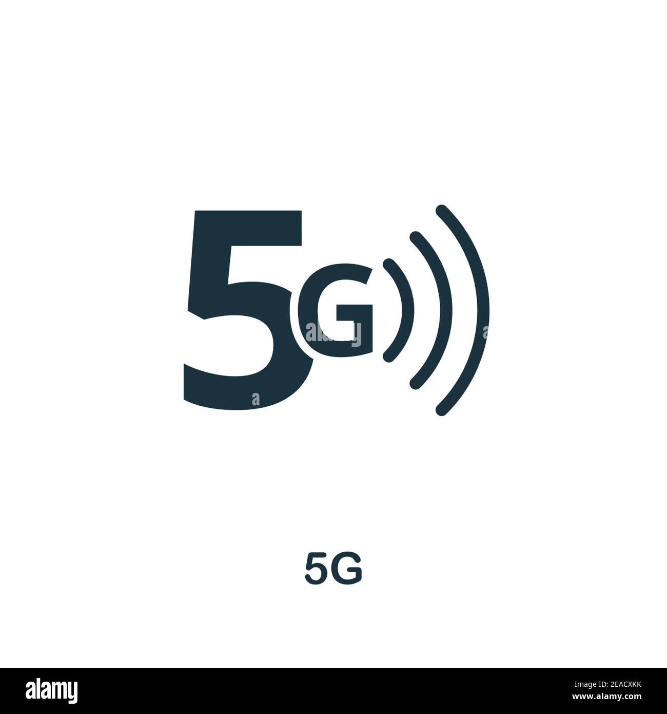 5G icon. Simple element from technology collection. Filled monochrome ...