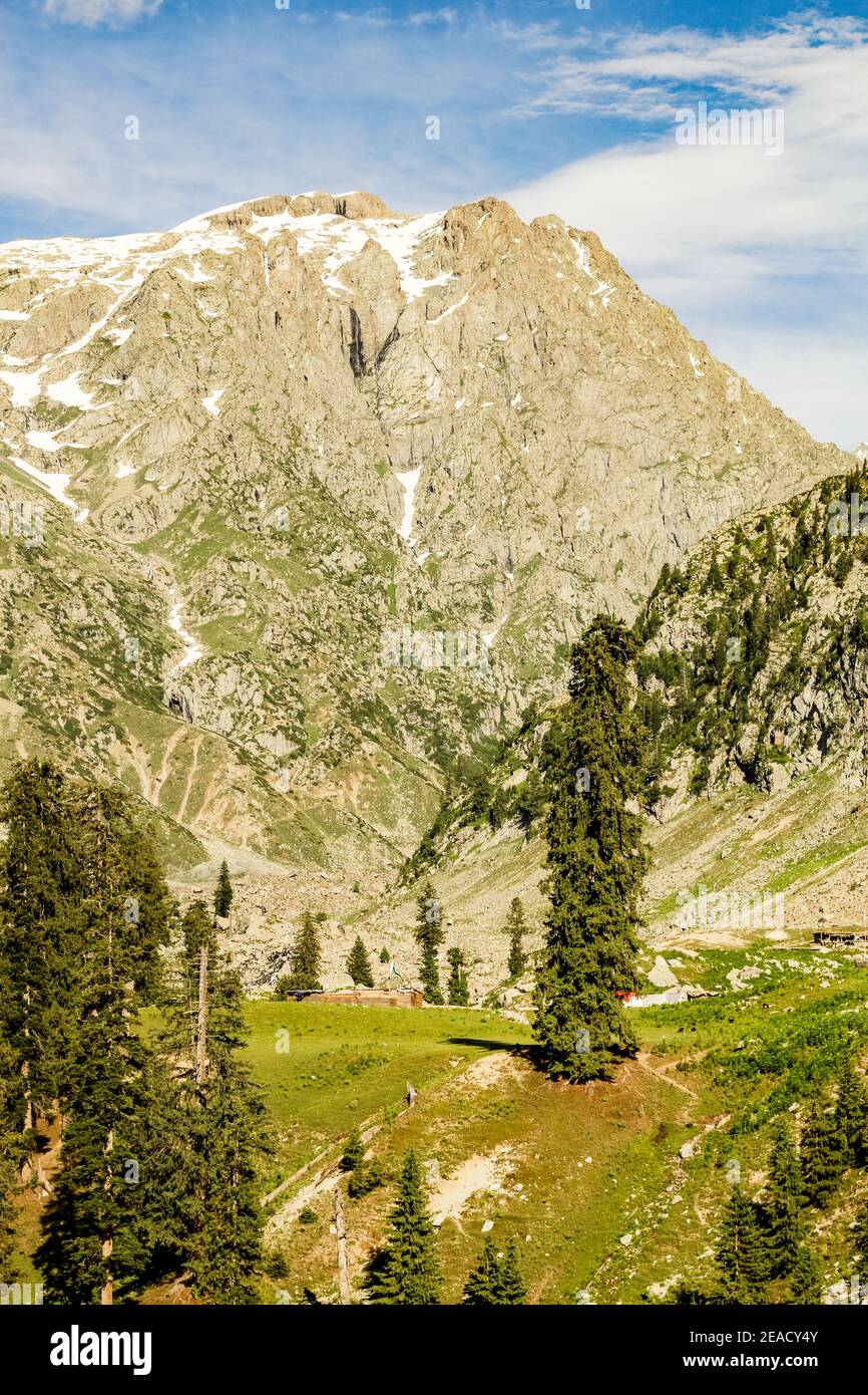 Scenic view of a mountain landscape in the Kumrat Valley, Pakistan ...