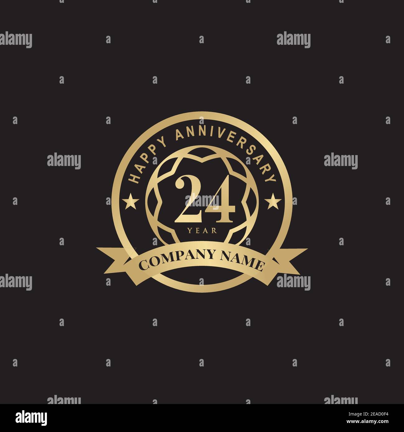24th year celebrating anniversary logo design template Stock Vector ...