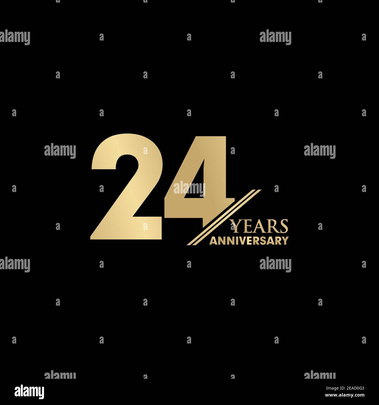 24th year celebrating anniversary logo design template Stock Vector ...