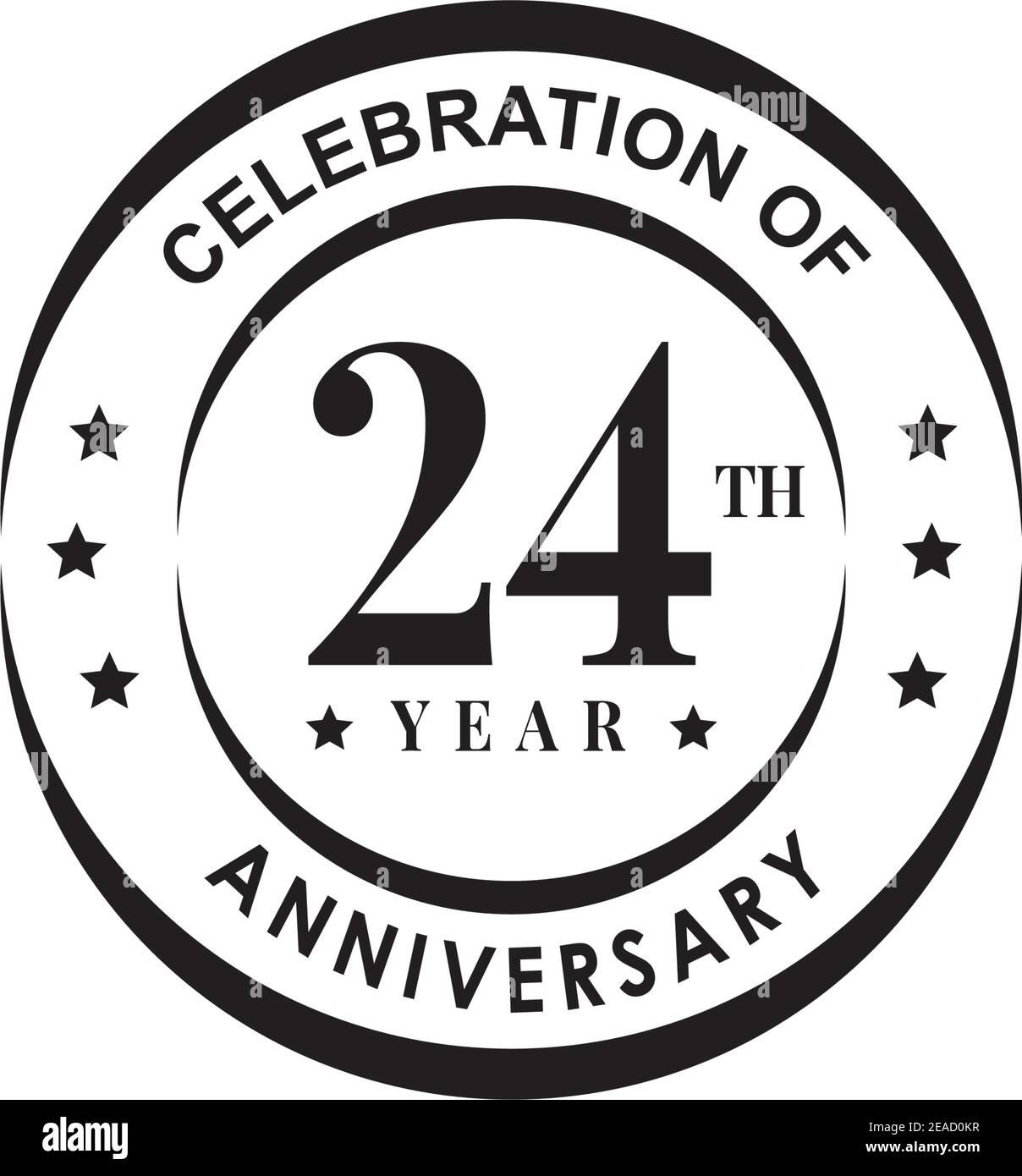 24th year celebrating anniversary logo design template Stock Vector ...
