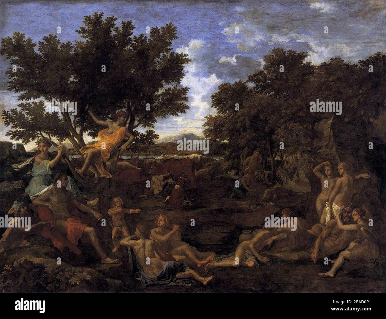 Nicolas Poussin - Apollo and Daphne Stock Photo - Alamy