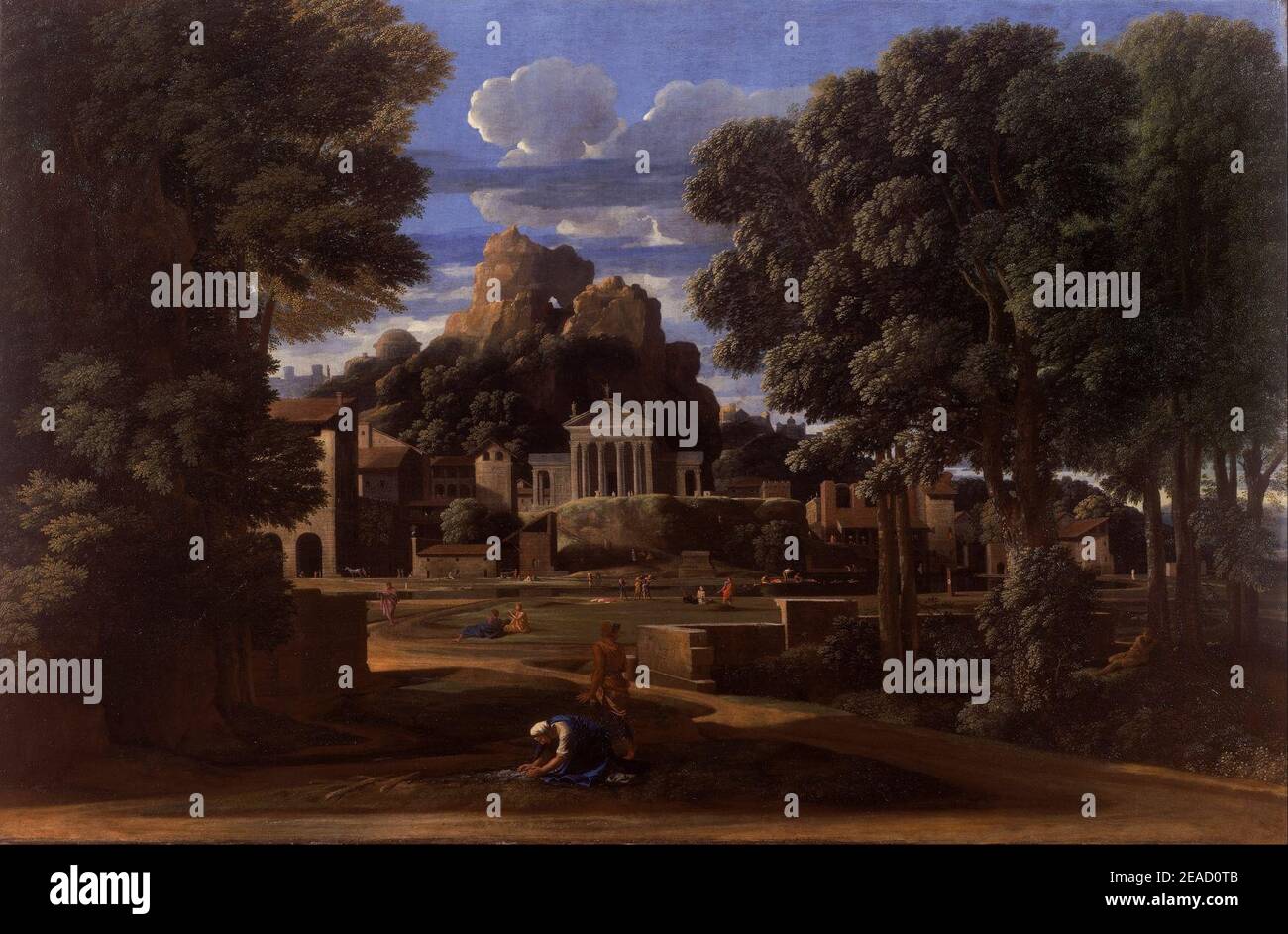Nicolas Poussin - Landscape with the Ashes of Phocion Stock Photo - Alamy
