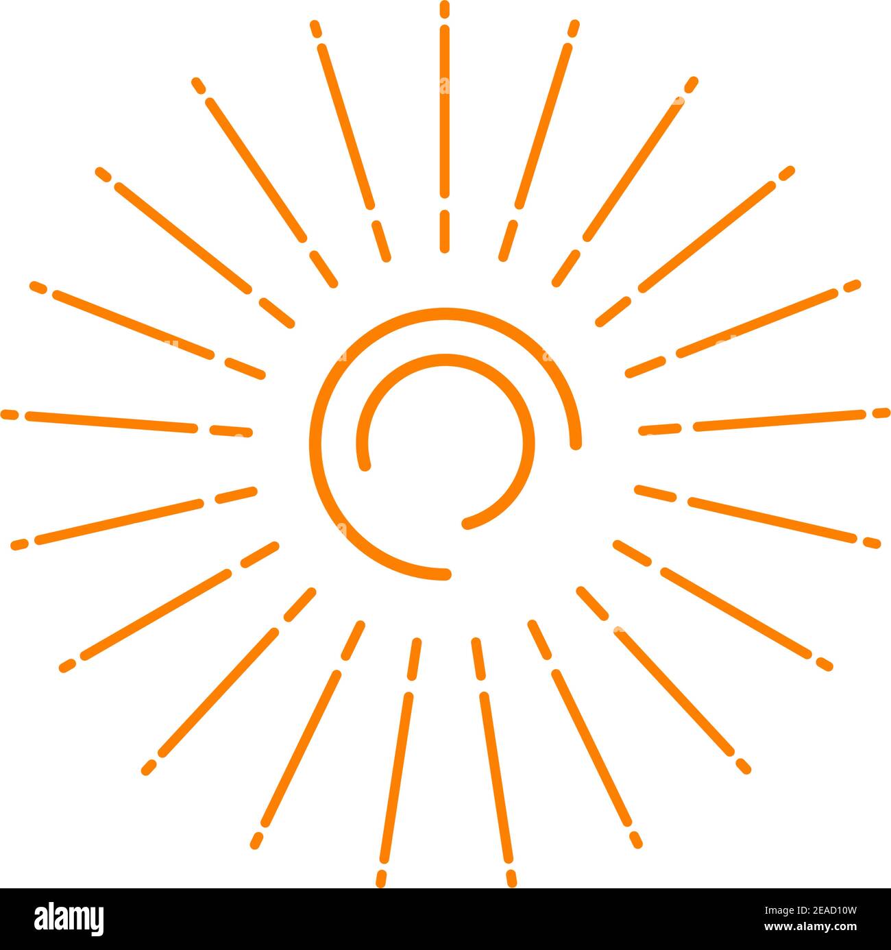 Simple line sun logo design icon vector illustration template Stock ...