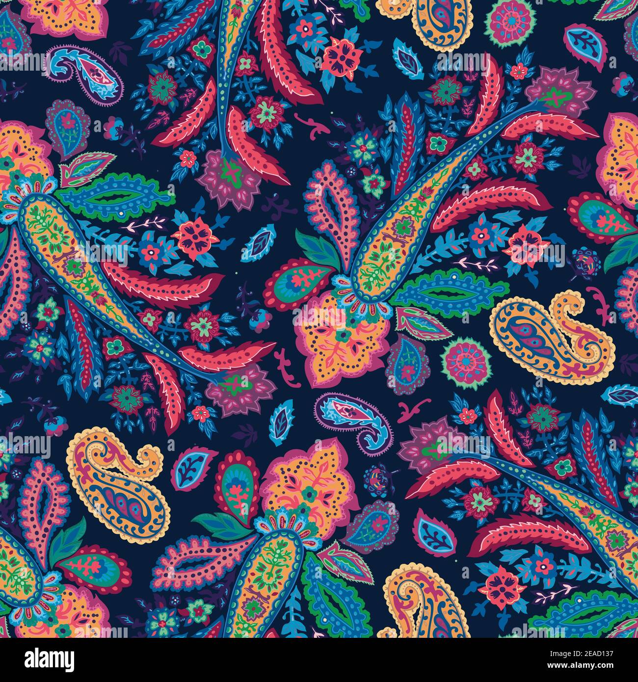 Abstract psychedelic floral vivid pattern vector Stock Vector Image ...