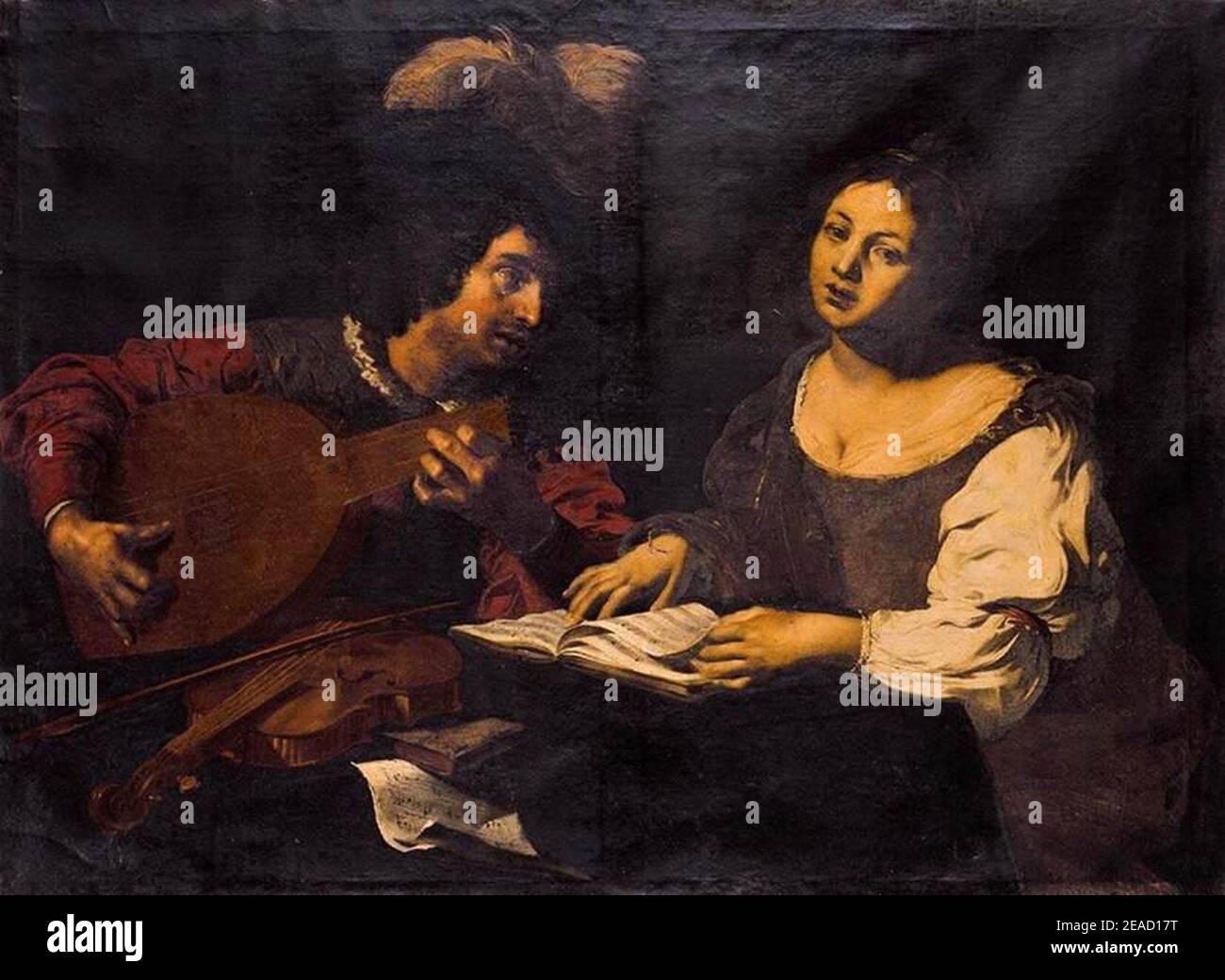 Girl playing a lute hi-res stock photography and images - Alamy