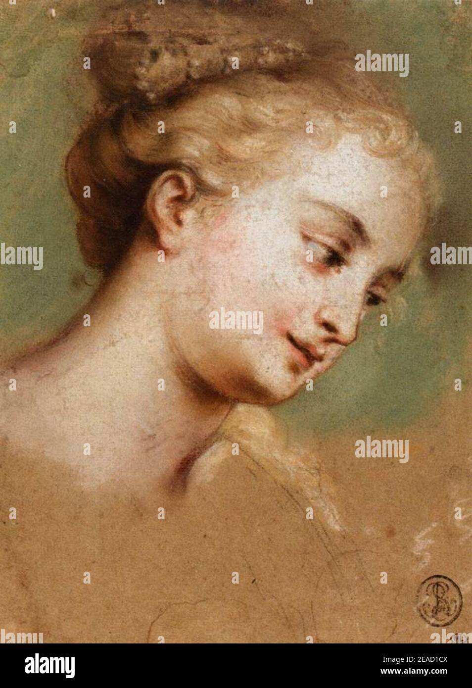 Nicolas Vleughels - Study for the Head of Campaspe Stock Photo - Alamy