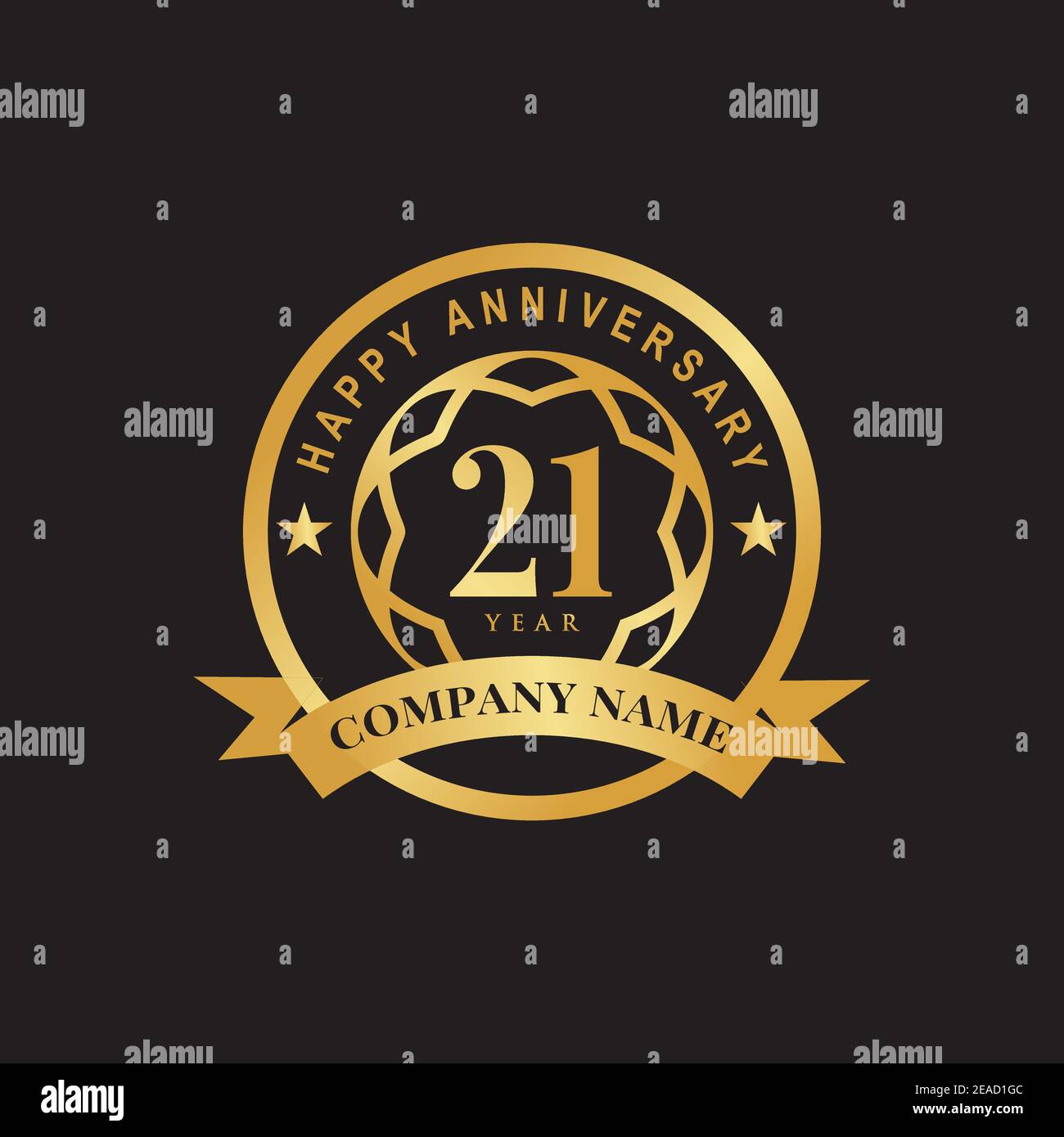 21st year anniversary logo design vector illustration template Stock ...