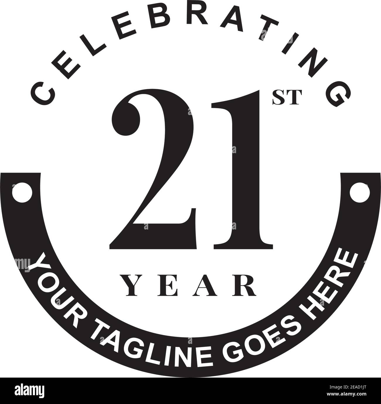 21st year anniversary logo design vector illustration template Stock ...
