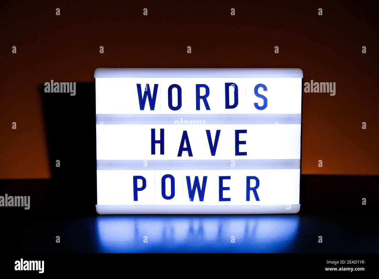 Lightbox with text WORDS HAVE POWER. Motivational Words Quotes Concept ...