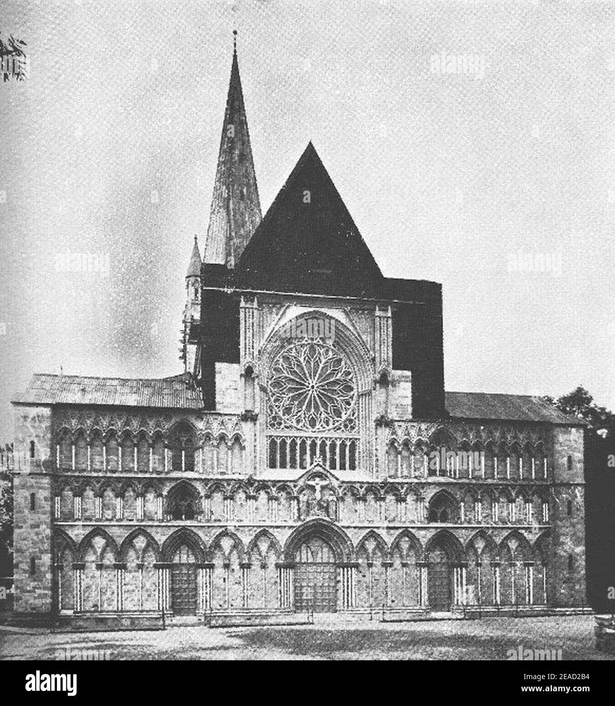 Nidarosdomen west front 1930 Stock Photo - Alamy