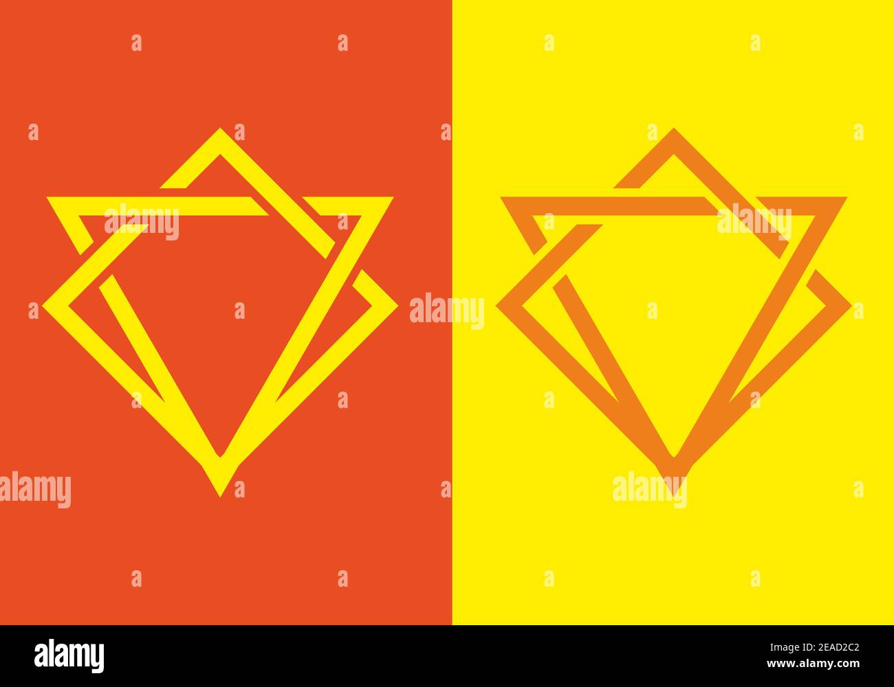 Unique triangle shape yellow orange design Stock Vector Image & Art - Alamy