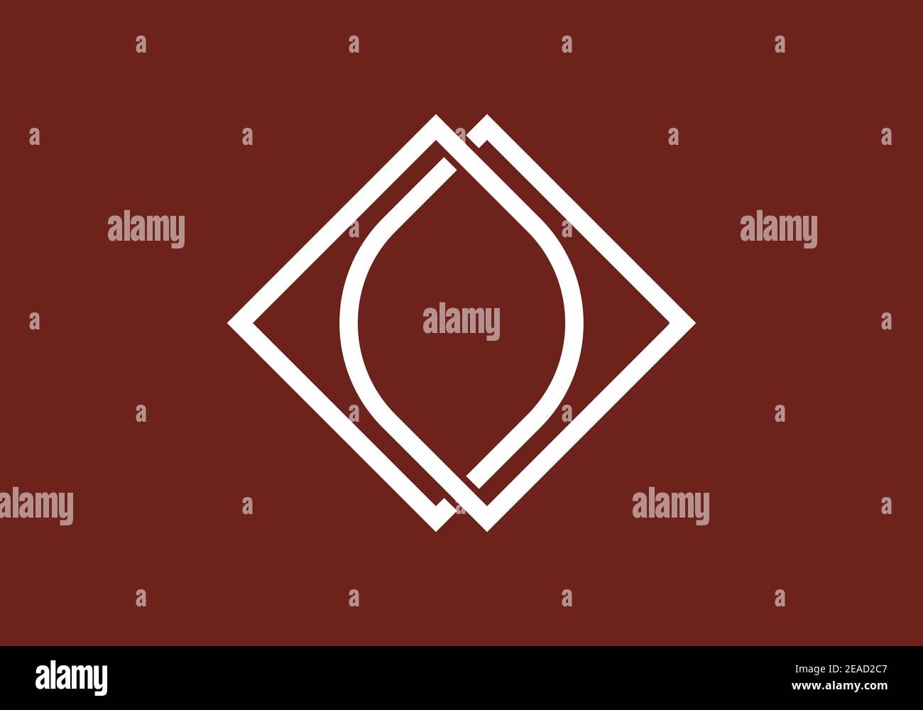 Dark red and white unique shape with double lines design Stock Vector ...