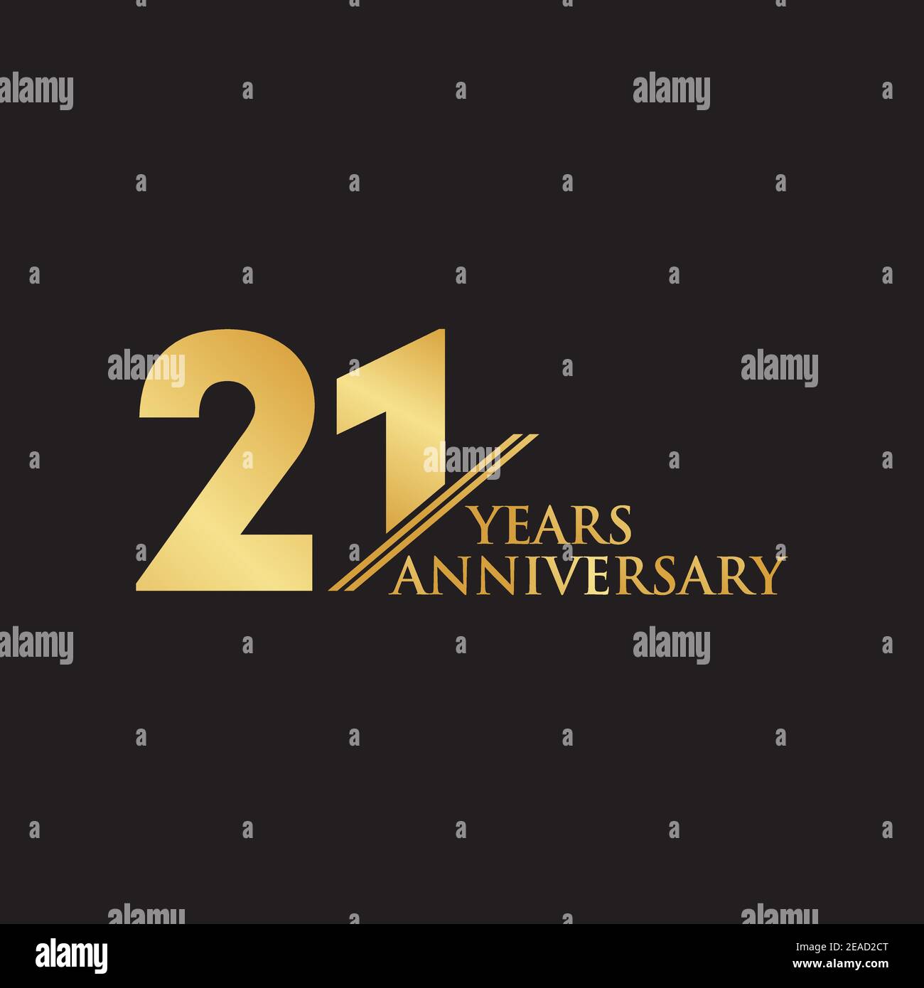 21st year anniversary logo design vector illustration template Stock ...