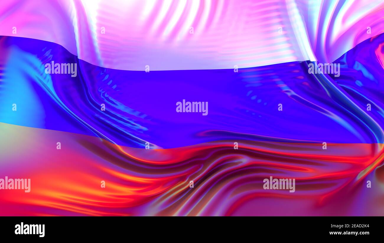 Russia flag with colorful rainbow reflections Stock Photo - Alamy