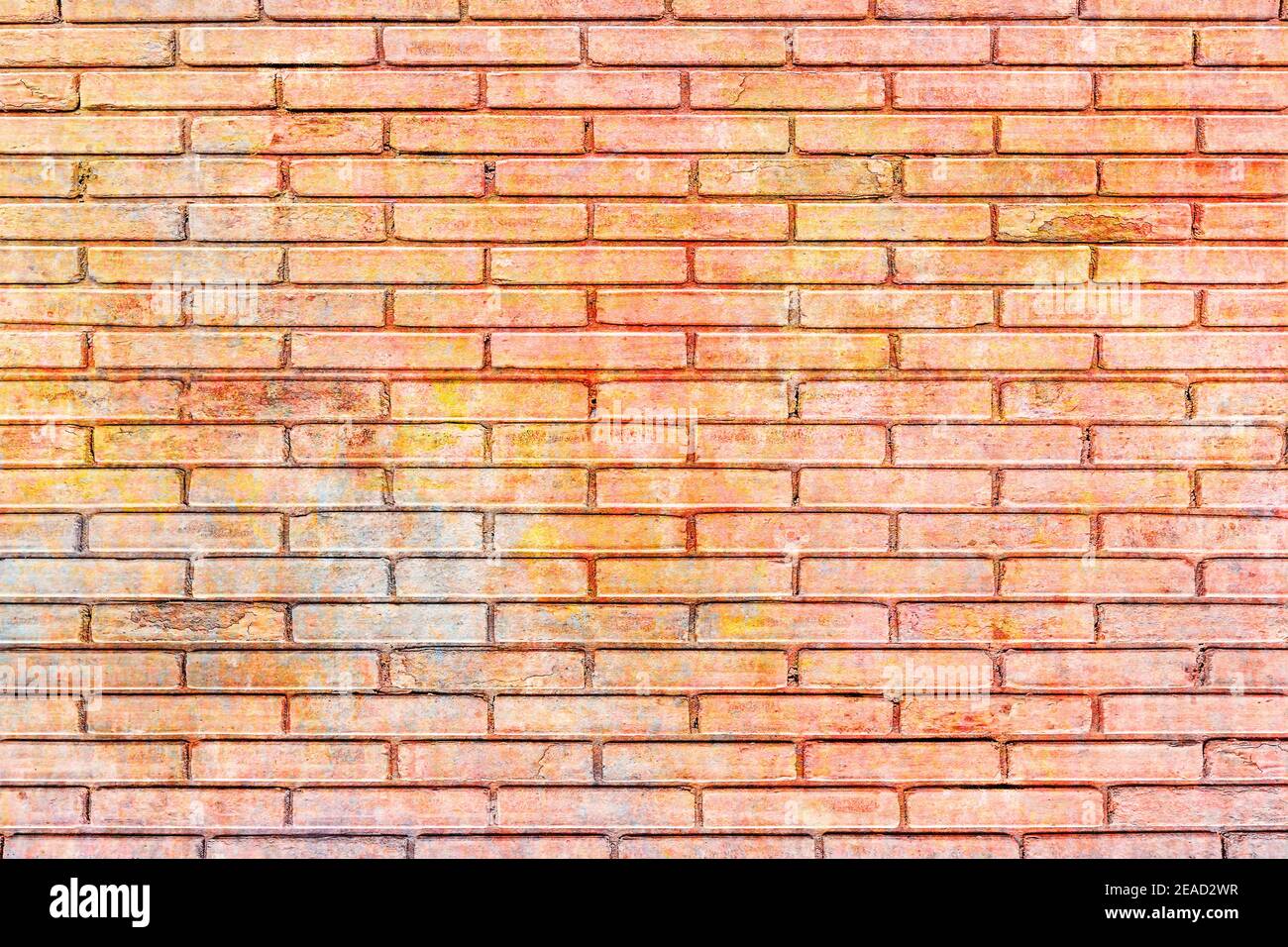 Painted brick wall texture. Colorful brickwork background. Multicolored ...