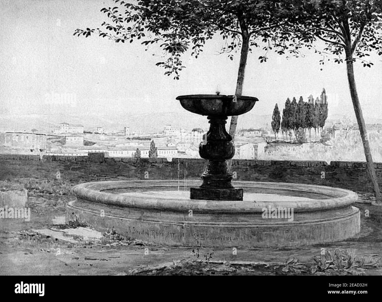 Niels Bredal - A View from S. Onofrio on Monte Gianicolo, Rome Stock ...