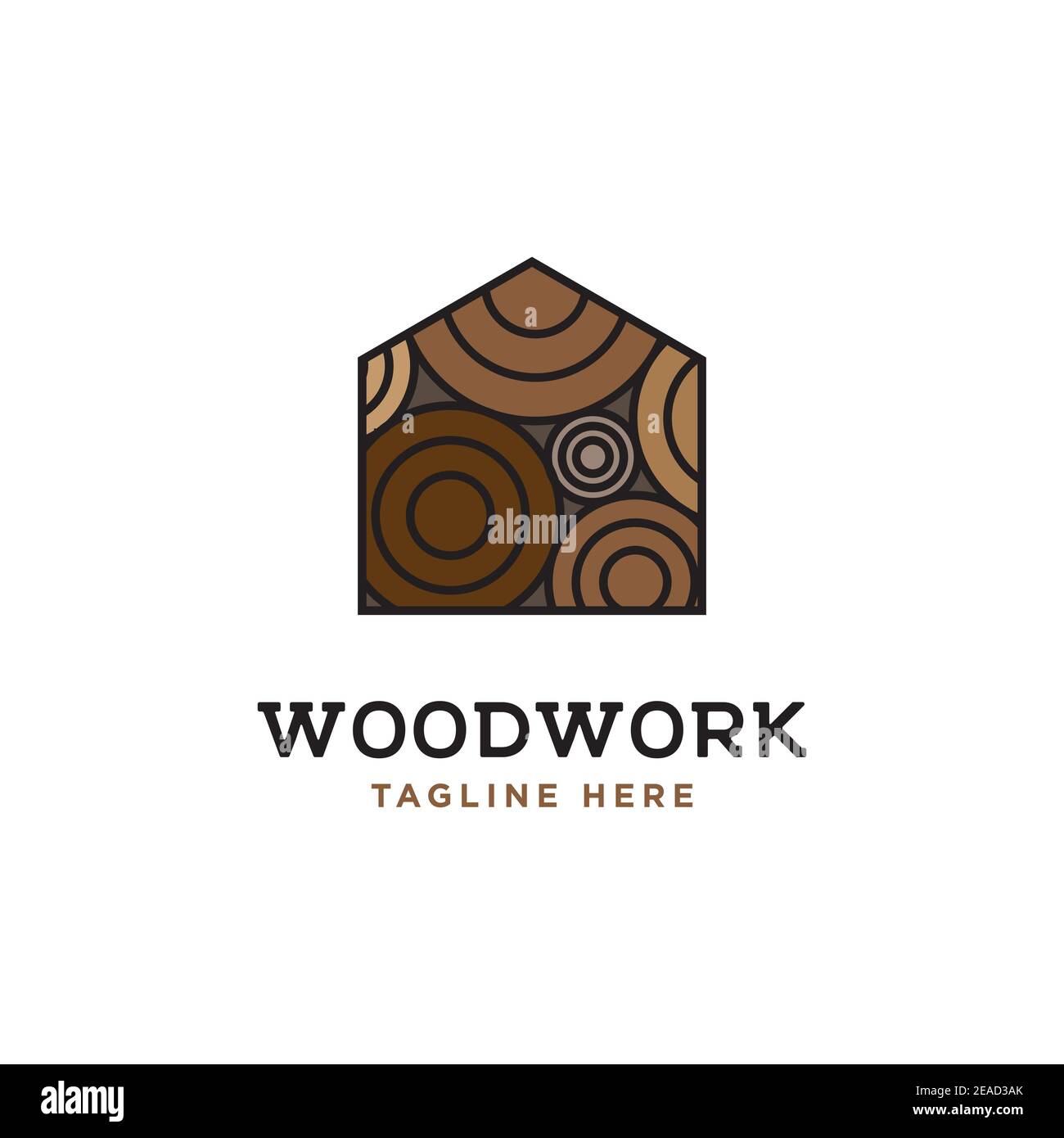 Wood house illustration logo design vector template Stock Vector Image ...