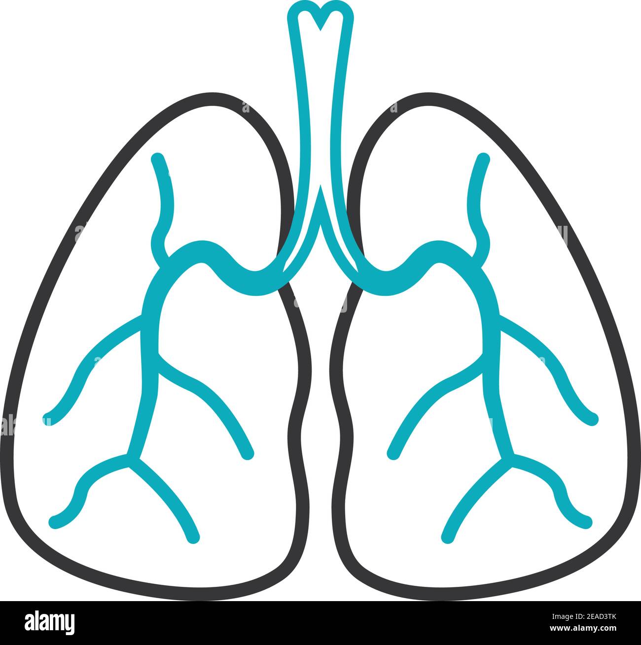 Lung Icon Design Template Vector Isolated Illustration Stock Vector