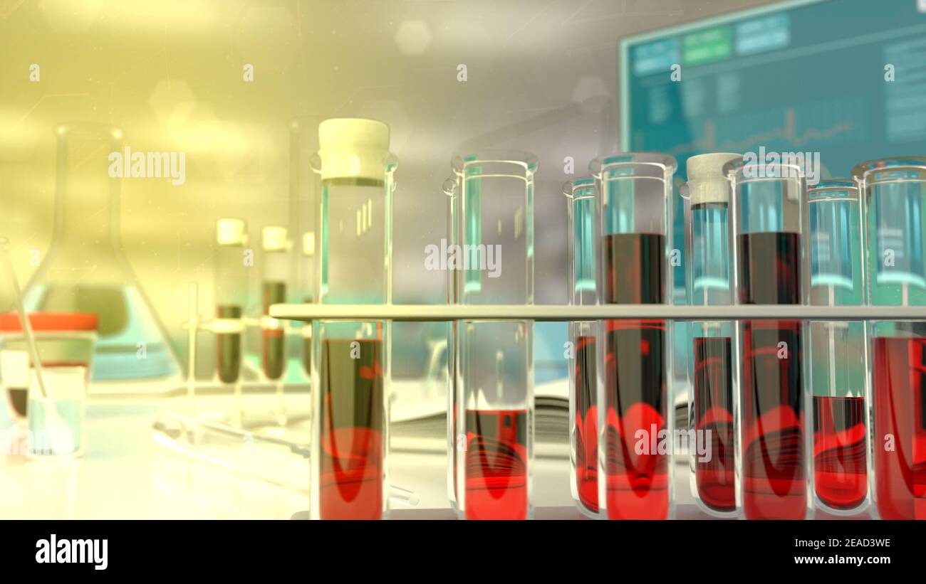 cg medical 3D illustration, medical blood virus test backdrop Stock ...