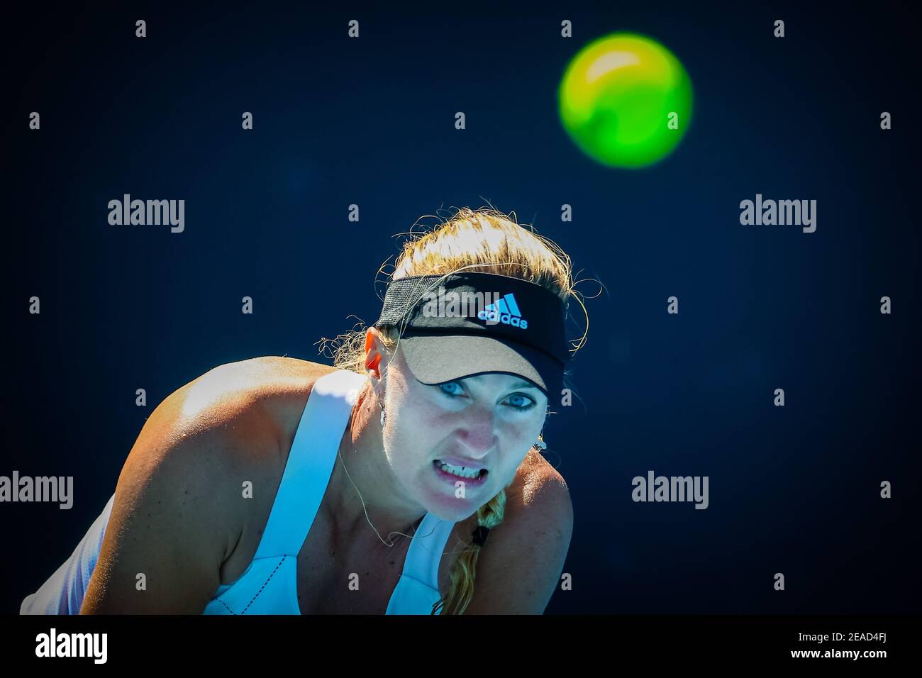 Kristina Mladenovic (WTA 52) pictured in action during a tennis match ...