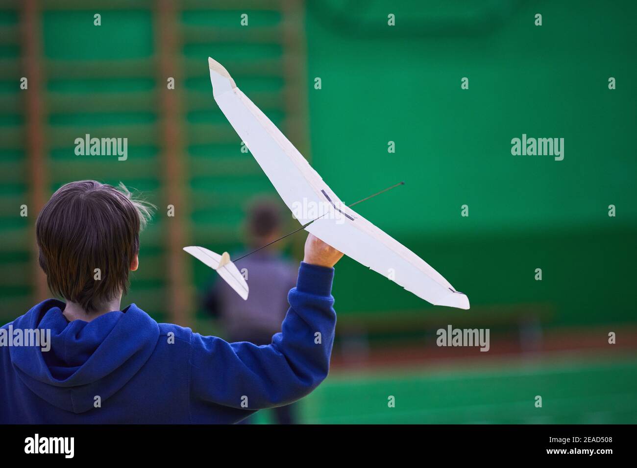 Boy launching airplane hi-res stock photography and images - Alamy