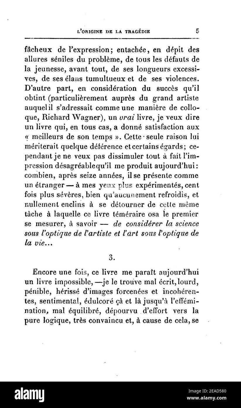 Nietzsche - L'Origine de la Tragédie, 005 Stock Photo - Alamy