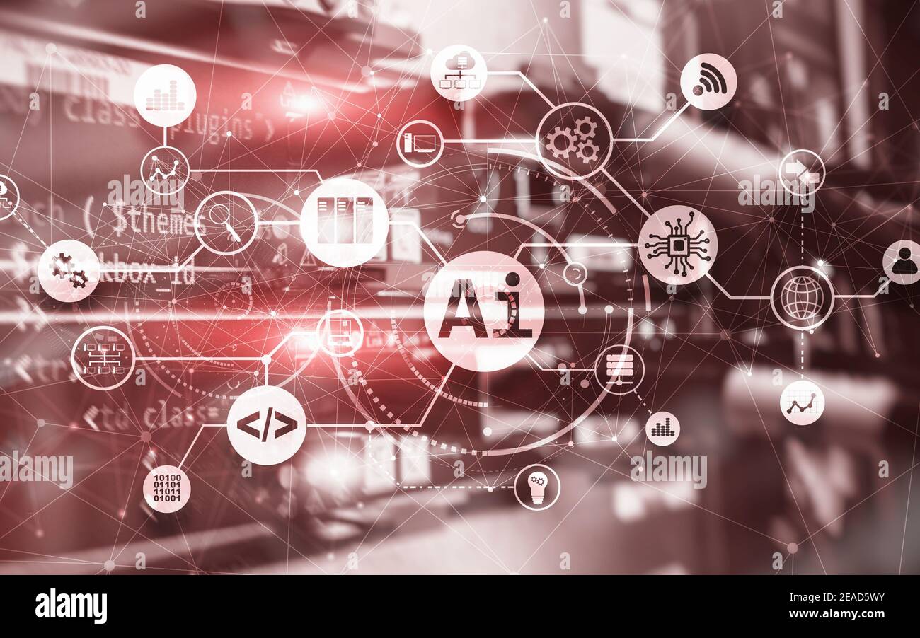 Artificial Intelligence. AI. Infographic illustration on fantastic ...