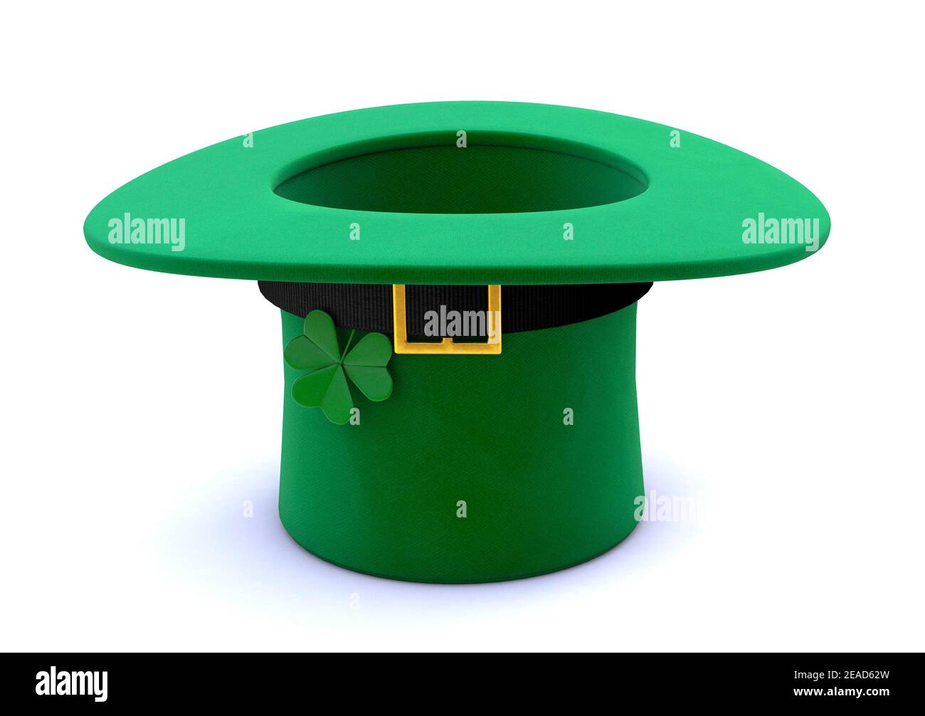 St. Patrick's Day. Green Leprechaun Hat with Clover Inverted upside ...