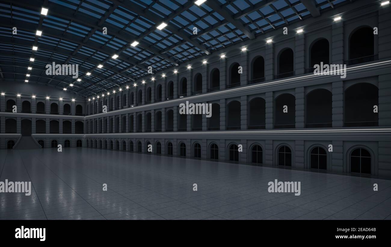 Empty exhibition space. Business forum. Backdrop for exhibitions and ...