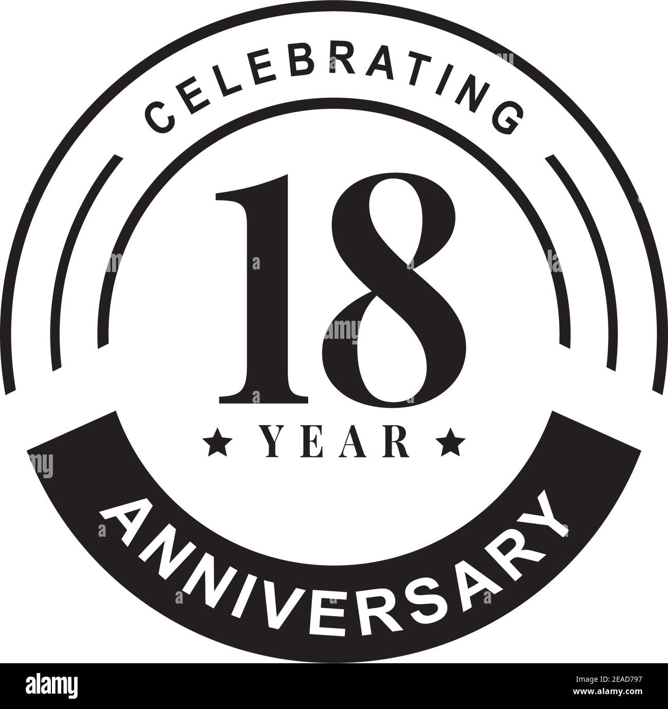18th year anniversary logo design vector template Stock Vector Image & Art - Alamy
