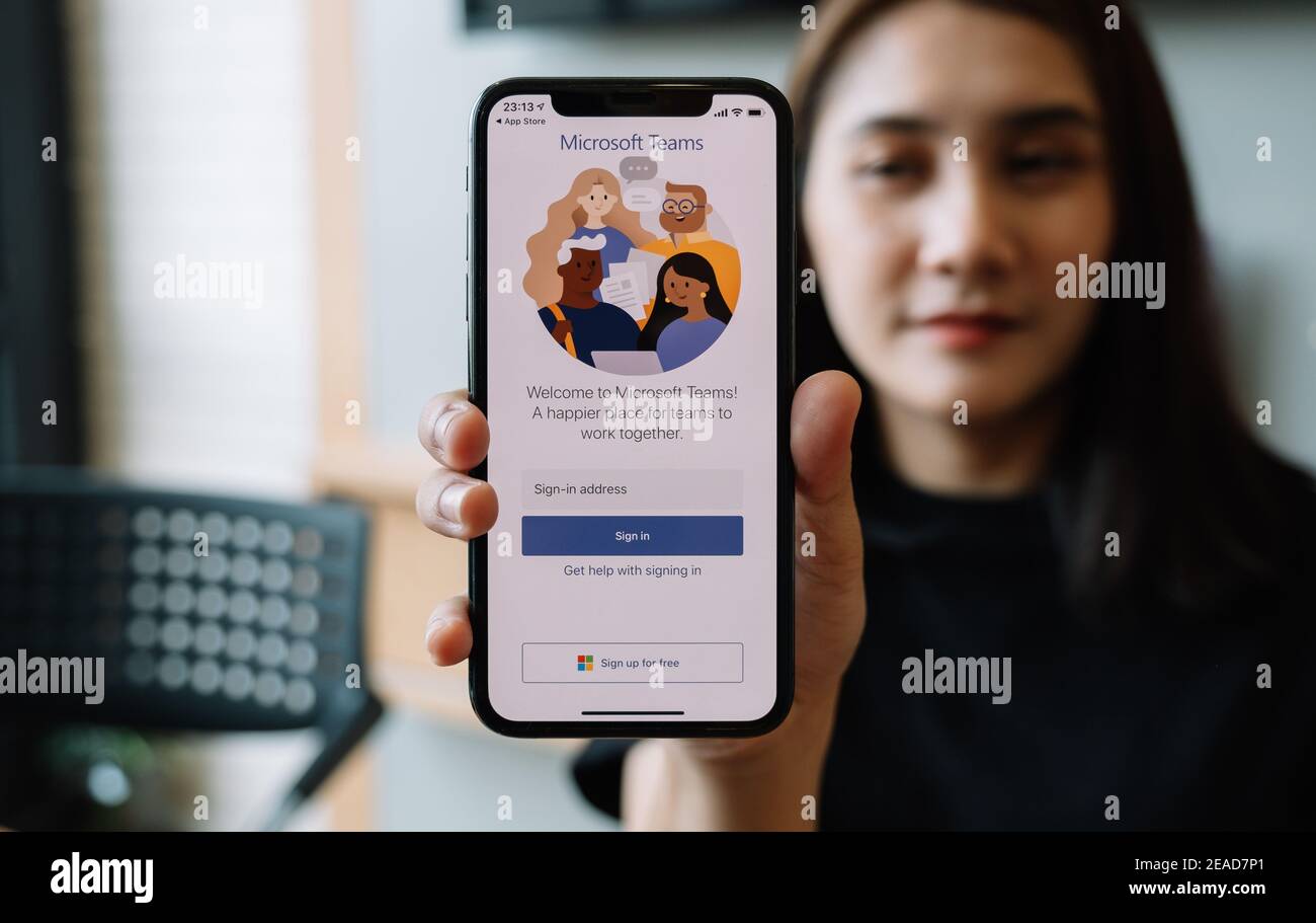 CHIANG MAI, THAILAND - JAN 23, 2021 : A working from home employee is ...