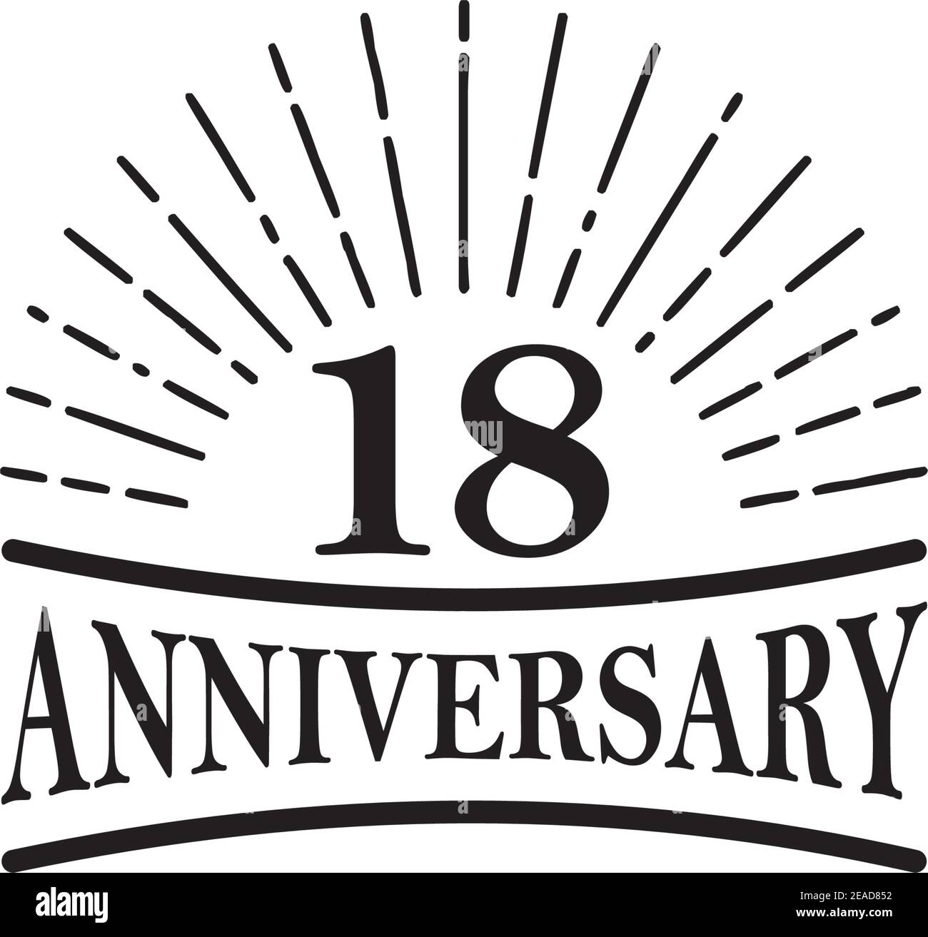 18th year anniversary logo design vector template Stock Vector Image ...