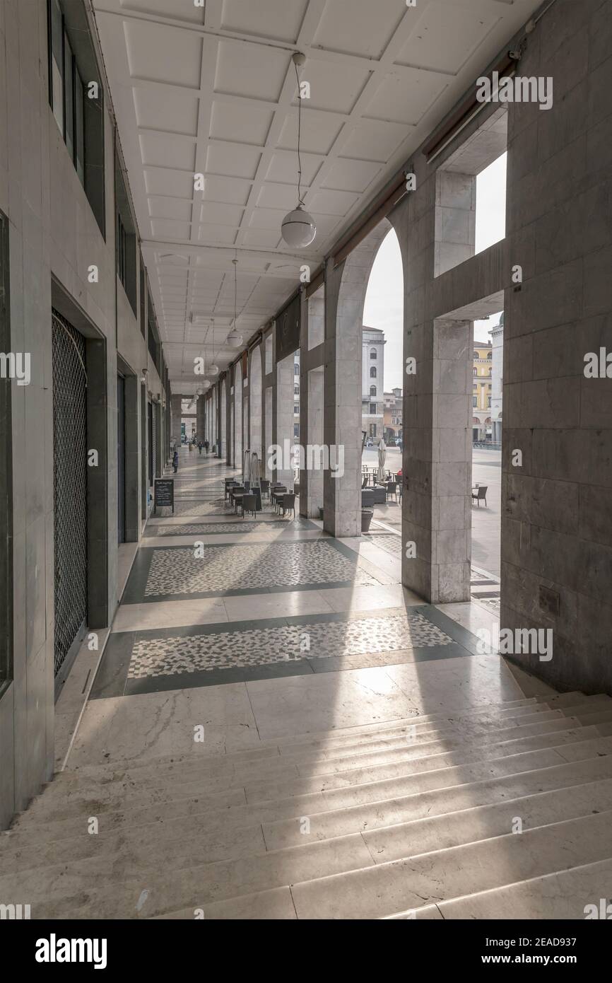 BRESCIA, ITALY - february 02 2021: cityscape with almost empty high ...