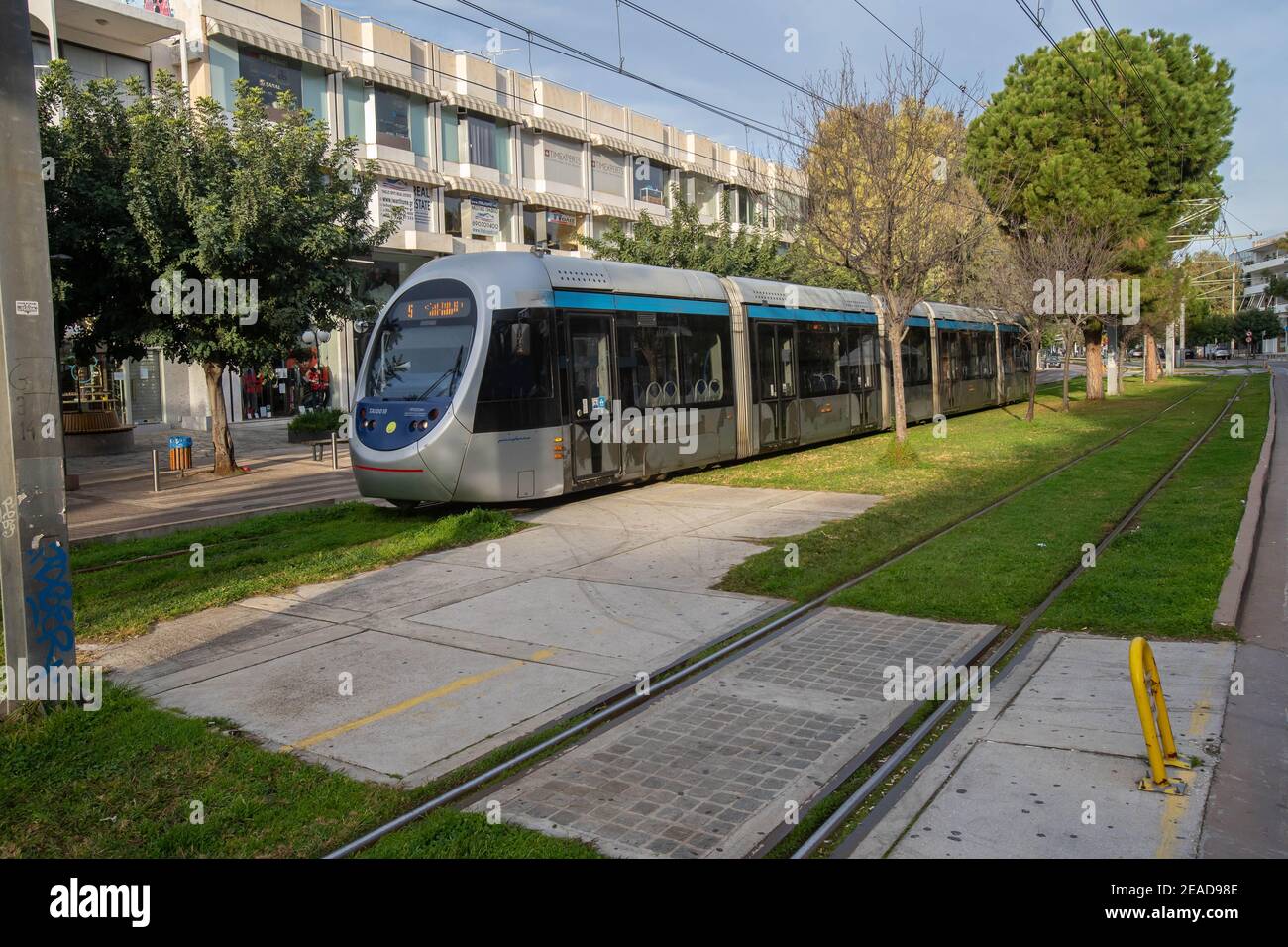 Tram at Glyfada,Greece Stock Photo - Alamy