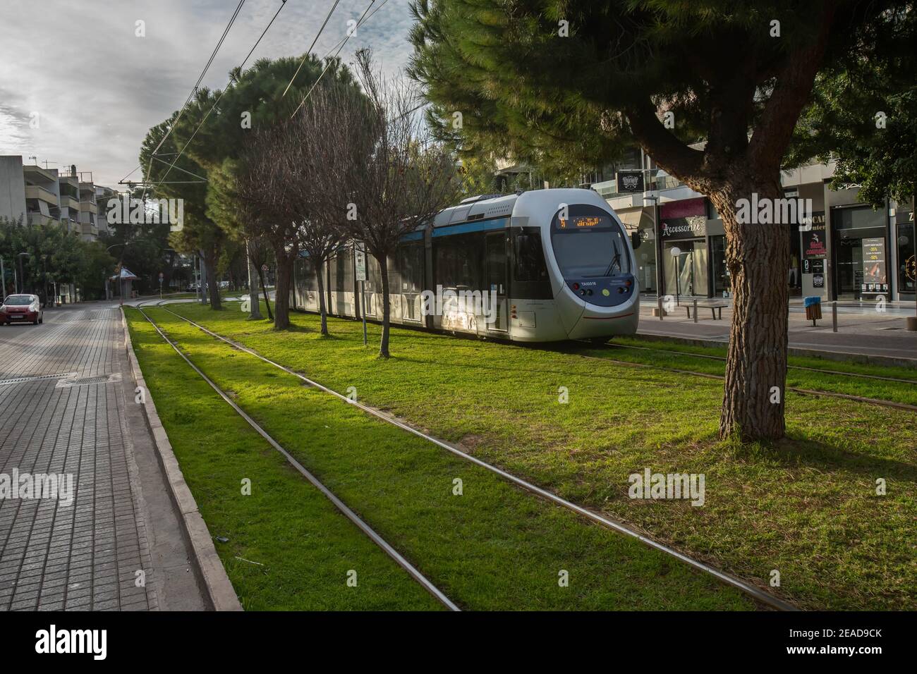 Tram at Glyfada,Greece Stock Photo - Alamy