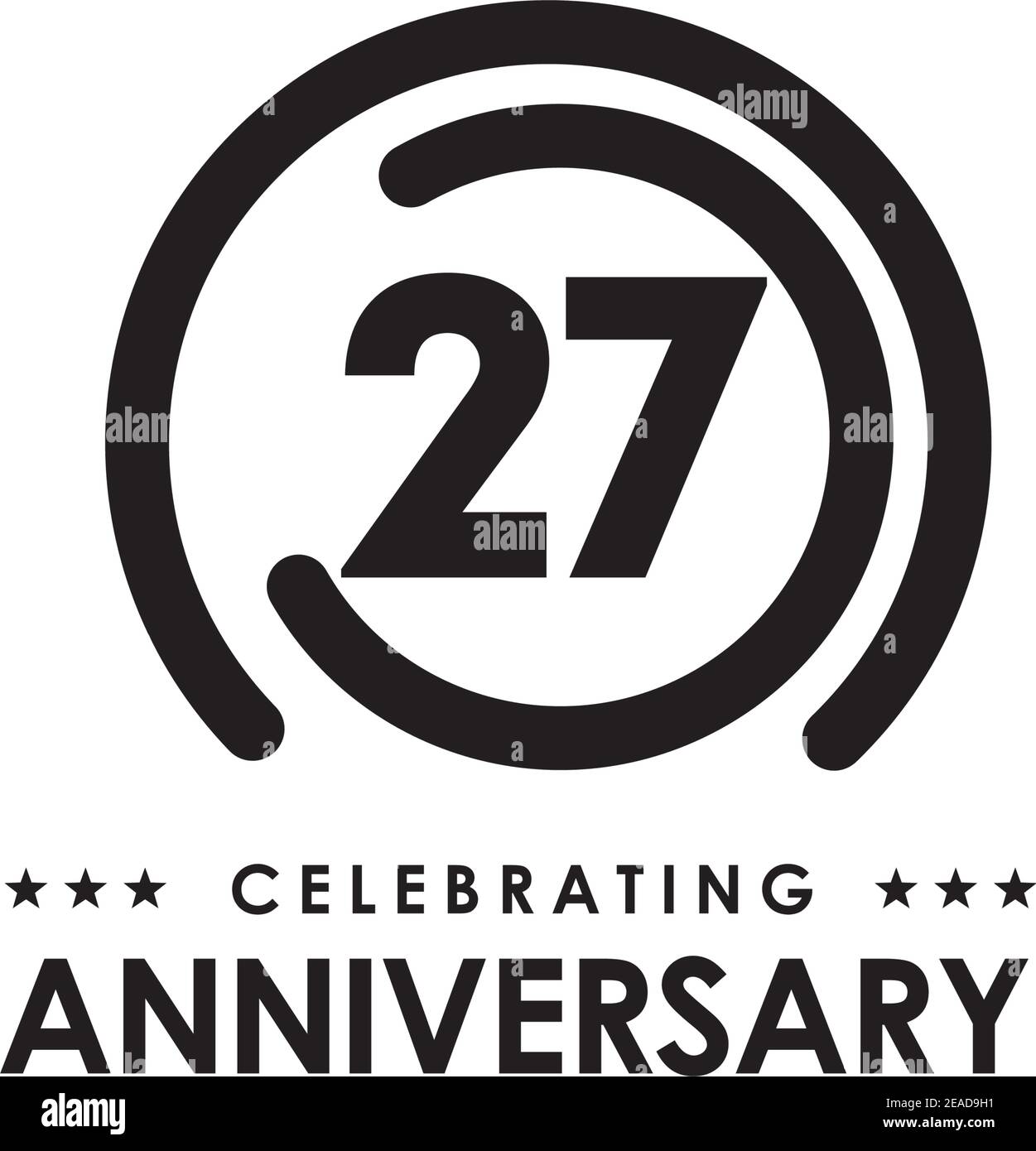 27th year anniversary logo design vector template Stock Vector Image ...