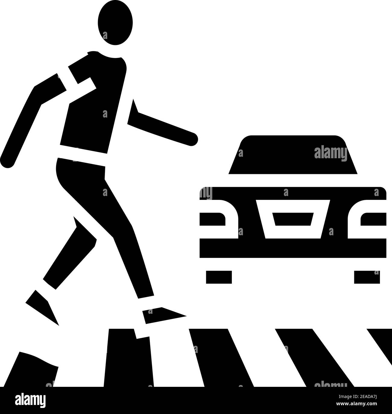 human crossing road on crosswalk glyph icon vector illustration Stock ...
