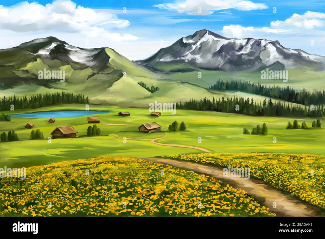 Switzerland illustration landscape hi-res stock photography and images ...