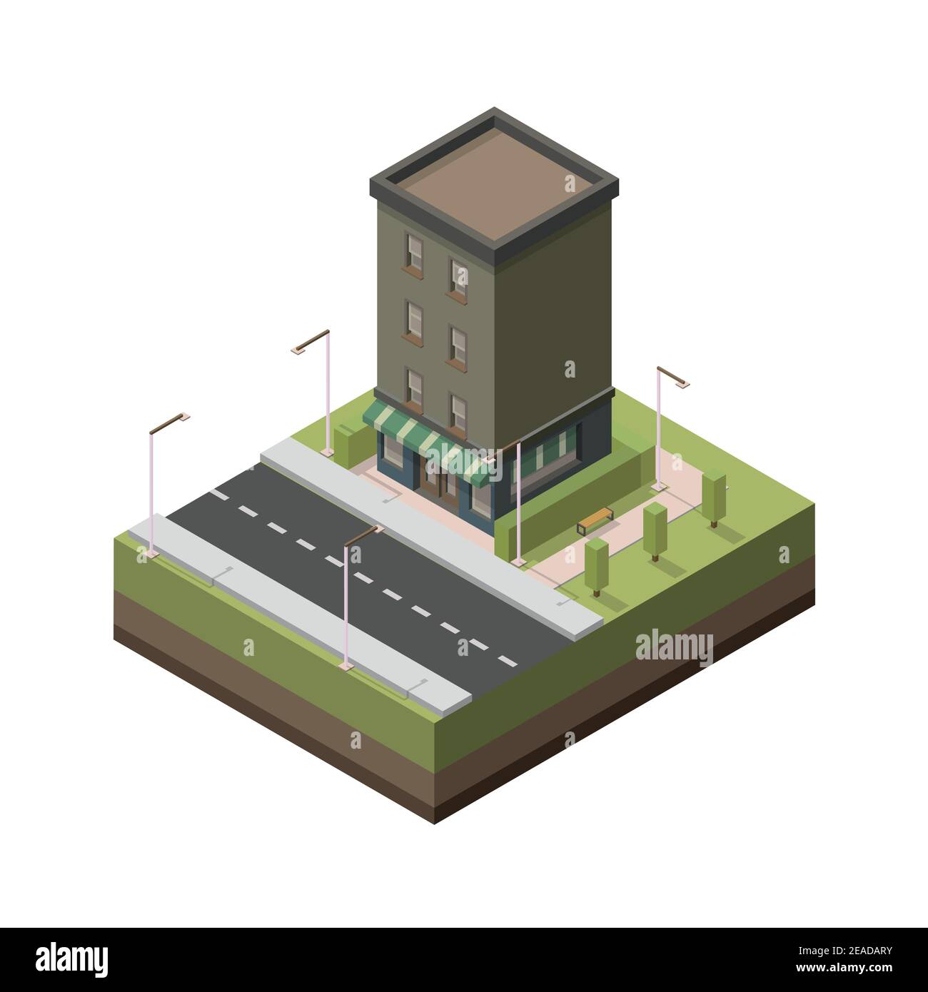 Isometric house. Vector isometric element representing apartment house ...