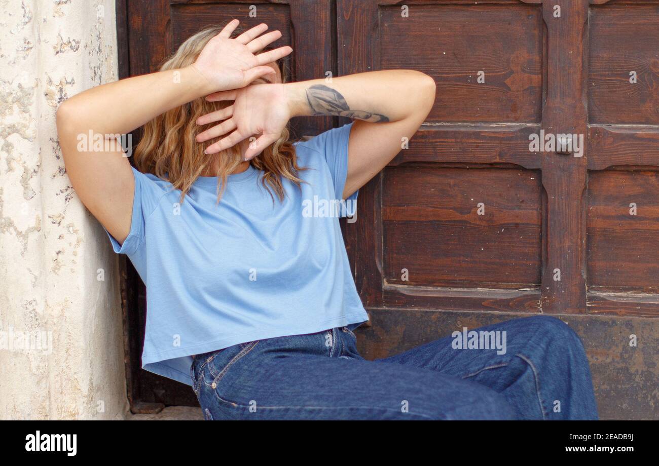 Domestic violence woman neck hi-res stock photography and images - Alamy