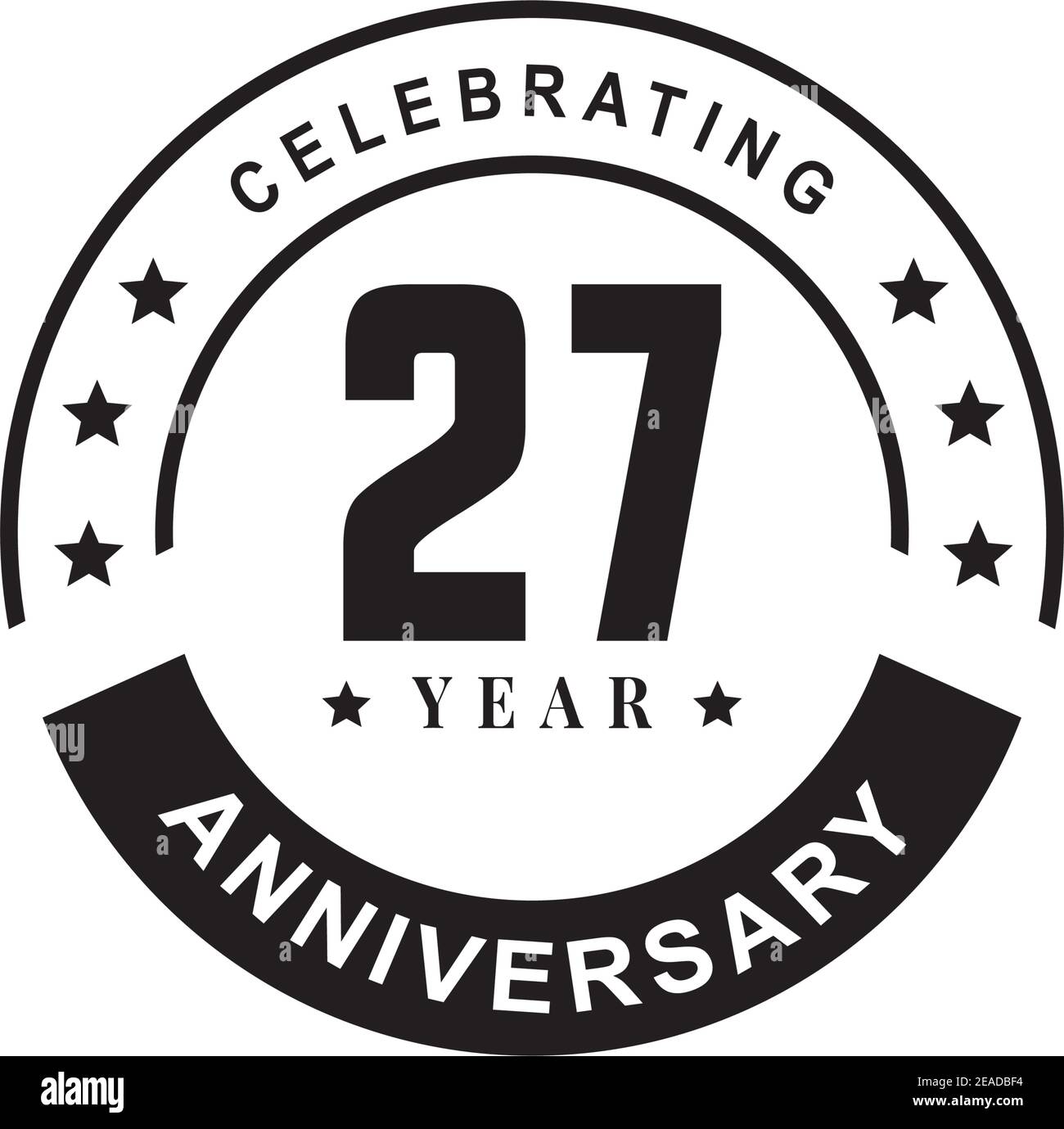 27th year anniversary logo design vector template Stock Vector Image ...